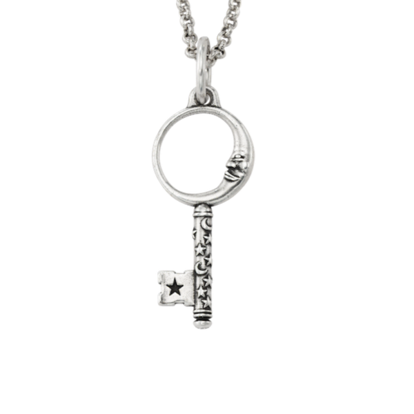 Crescent Mini Moon Key Charm | Fine jewelry solid silver gold-finish ...
