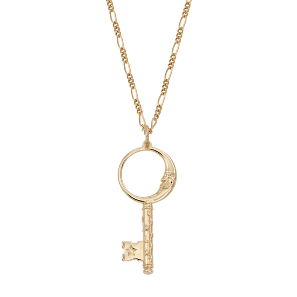Crescent Moon Key Necklace - Large | Fine jewelry solid silver gold ...