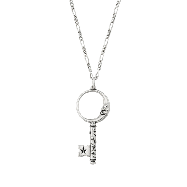 Crescent Moon Key Necklace - Large | Fine jewelry solid silver gold ...
